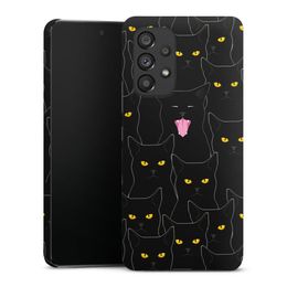 DeinDesign Galaxy A53 5G Handy Premium Case Smartphone Handyh&uuml;lle Schutzh&uuml;lle gl&auml;nzend Muster Eye Cat Premium Case