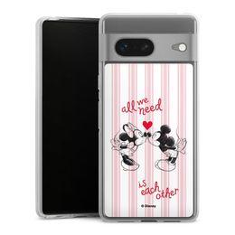 DeinDesign Google Pixel 7 Handy Silikon H&uuml;lle Case transparent Handyh&uuml;lle Love Disney Silikon Case