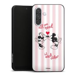 DeinDesign Galaxy A36 5G Handy Premium Silikon H&uuml;lle Handyh&uuml;lle schwarz Case Love Disney Silikon Premium Case