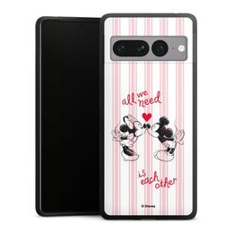 DeinDesign Google Pixel 7 Pro Handy Premium Silikon H&uuml;lle Handyh&uuml;lle schwarz Case Love Disney Silikon Premium Case
