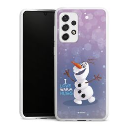 DeinDesign Galaxy A33 5G Handy Silikon H&uuml;lle Case wei&szlig; Handyh&uuml;lle Frozen Olaf Official Licensed Product Frozen Silikon Case