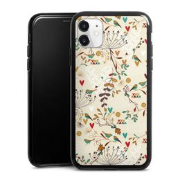 DeinDesign iPhone 11 Handy Silikon H&uuml;lle Case schwarz Handyh&uuml;lle Flowers Retro Bird
