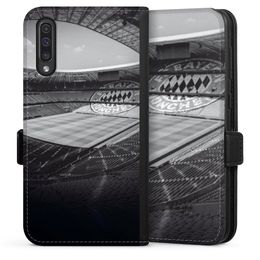 DeinDesign Galaxy A50 Handy Klapph&uuml;lle Handyh&uuml;lle aus Kunst Leder schwarz Flip Case Stadium Fcb Fc Bayern M&uuml;nchen Sideflip mit Lasche