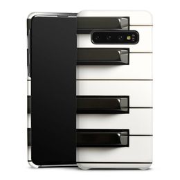 DeinDesign Galaxy S10 Handy Premium Case Smartphone Handyh&uuml;lle Schutzh&uuml;lle gl&auml;nzend Klavier Music Piano Premium Case
