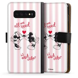 DeinDesign Galaxy S10 Handy Klapph&uuml;lle Handyh&uuml;lle aus Kunst Leder schwarz Flip Case Love Disney Sideflip mit Lasche