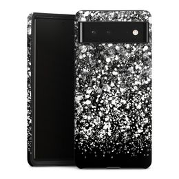 DeinDesign Google Pixel 6 Handy Panzer Handyh&uuml;lle robuste Outdoor H&uuml;lle Schutzh&uuml;lle matt Muster Snowflake Glitzer Tough Case