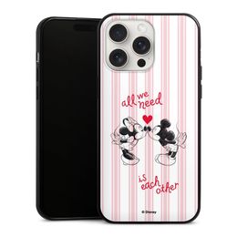 DeinDesign iPhone 15 Pro Max Handy Slim Case extra d&uuml;nn Silikon Handyh&uuml;lle schwarz H&uuml;lle Love Disney Silikon Slim Case