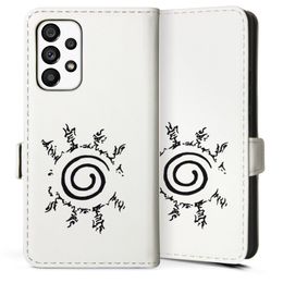 DeinDesign Galaxy A53 5G Handy Klapph&uuml;lle Handyh&uuml;lle aus Kunst Leder wei&szlig; Flip Case Siegel Uzumaki Naruto Shippuden Sideflip mit Lasche