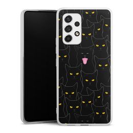 DeinDesign Galaxy A53 5G Handy Silikon H&uuml;lle Case transparent Handyh&uuml;lle Cat Muster Eye Silikon Case