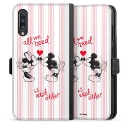 DeinDesign Galaxy A70 Handy Klapph&uuml;lle Handyh&uuml;lle aus Kunst Leder schwarz Flip Case Love Disney Sideflip mit Lasche