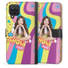 DeinDesign Galaxy A12 Handy Klapph&uuml;lle Handyh&uuml;lle aus Kunst Leder schwarz Flip Case Official Licensed Product Soy Luna Disney Sideflip mit langer Lasche