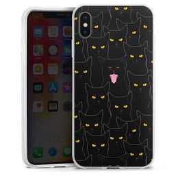 DeinDesign iPhone Xs Max Handy Silikon H&uuml;lle Case transparent Handyh&uuml;lle Muster Eye Cat Silikon Case