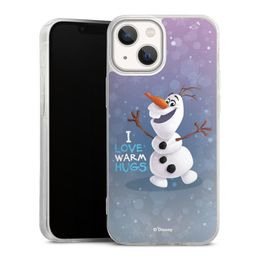 DeinDesign iPhone 13 Mini Handy Slim Case Silikon Handyh&uuml;lle transparent H&uuml;lle extra d&uuml;nn Frozen Olaf Official Licensed Product Frozen Silikon Slim Case