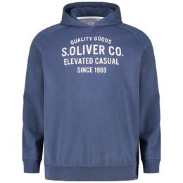 Herren Gro&szlig;e Gr&ouml;&szlig;en | s.Oliver Hoodie mit Label-Print Farbe blau Gr&ouml;&szlig;e: 3XL