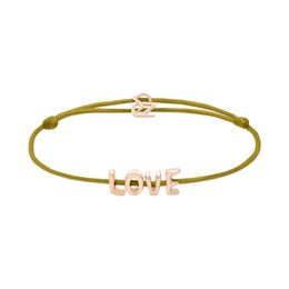 Armband ECHTZEIT "Schmuck Geschenk Edelstahl-Nylon-Armband Love Letters", ros&eacute;goldfarben, gr&uuml;n, Armb&auml;nder, Damen, 21cm, Edelstahl Nylon, Edelstahl, Nylon, Armband