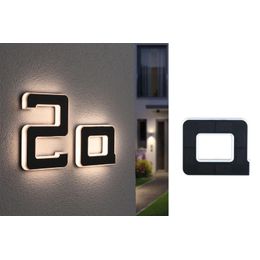 LED Au&szlig;en-Wandleuchte Paulmann "Solar Hausnummer", schwarz, B:16cm H:13,4cm T:3cm, Leuchten, LED-Modul, Hausnummern, Buchstaben w&auml;hlbar, Akku wechselbar
