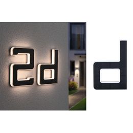 LED Au&szlig;en-Wandleuchte Paulmann "Solar Hausnummer", schwarz, B:16cm H:23cm T:3cm, Leuchten, LED-Modul, Hausnummern, Buchstaben w&auml;hlbar, Akku wechselbar