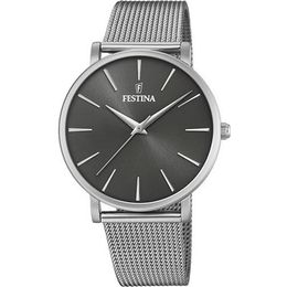 Quarzuhr Festina "Ladies Classic", silber (silberfarben), Armbanduhren, Damen, Quarzuhr, Armbanduhr, Damenuhr, Edelstahlarmband