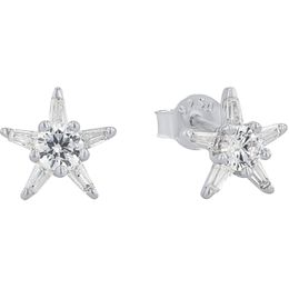 Paar Ohrstecker Amor "2024104", silber (silberfarben, kristallwei&szlig;, kristallwei&szlig;), Ohrringe, Damen, 9mm, Silber 925 (Sterlingsilber), mit Zirkonia (synth.)
