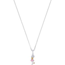 Kette mit Anh&auml;nger Prinzessin Lillifee "Lillifee-Motiv", bunt (silberfarben, rosa, orange), Halsketten, M&auml;dchen, Silber 925 (Sterlingsilber), L: 38