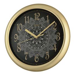 Wanduhr Seiko, goldfarben, Wanduhren, &Oslash; 32,5cm, Wanduhr, Quarzuhr,Wohnzimmer,Esszimmer,K&uuml;che,Arbeitszimmer,B&uuml;ro, Flur