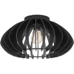 Eglo Deckenleuchte "Cossano Deckenlampe, Vintage, Retro, Japandi, E27, Flurlampe, Lampe", schwarz, 1, &Oslash; 45cm H: 23,5cm, 1 Stk., Leuchten, Wand-/Deckenleuchte - H23,5 x &Oslash;45 cm - schwarz - 1X40W exkl., Deckenleuchte