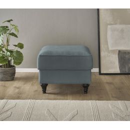 Hocker OTTO HOME "Westminster mit hochwertigem Microfaserbezug", grau (anthrazit), B:65cm H:50cm T:65cm, 92% Polyester / 8% Nylon, Hocker, Hocker, Passend zur Serie WESTMINSTER, Federkern-Polsterung, gedrechselter Fu&szlig;
