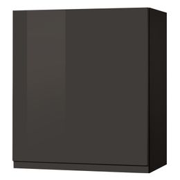 H&auml;ngeschrank KOCHSTATION "KS-Virginia,neu in verbesserter Ausf&uuml;hrung", grau (grau hochglanz), B:50cm H:57cm T:34cm, Holzwerkstoff, MDF, Schr&auml;nke, H&auml;ngeschrank K&uuml;chenh&auml;ngeschrank, Breite 50 cm, 1 T&uuml;r, ged&auml;mpfte Scharniere