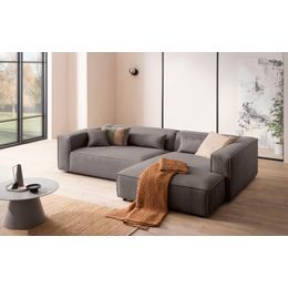 Ecksofa "PIARA XXL, Big-Sofa, Cord, Leinenoptik o. Strukturstoff, L-Form", beige (taupe), B:288cm H:66cm T:198cm, 100% Polyester, LeGer Home by Lena Gercke, Sofas, Ecksofa, wahlweise Ottomane rechts/links, Kedernaht, extra tiefe Sitzfl&auml;che