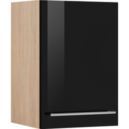 H&auml;ngeschrank KOCHSTATION "KS-Eton", schwarz (schwarz hochglanz), B:50cm H:57cm T:34cm, Schr&auml;nke, H&auml;ngeschrank, Breite 50 cm