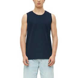 Tanktop s.Oliver, Herren, Gr. M, navy, Single Jersey, Obermaterial: 60% Baumwolle, 40% Polyester, unifarben, normal h&uuml;ftbedeckend, Rundhals, Tops Tanktop, Sommertop in feiner Streifen-Optik