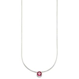 Kette mit Anh&auml;nger Bruno Banani "Schmuck Geschenk Silber 925 Halsschmuck Halskette Schlangenkette Stein", bunt (silberfarben, rot), Halsketten, Damen, Silber 925 (Sterlingsilber), L: 45, mit Zirkonia (synth.), Korund (synth.) oder Spinell (synth.)