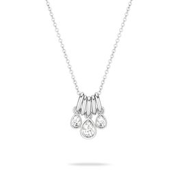 Kette mit Anh&auml;nger ECHTZEIT "Schmuck Geschenk Edelstahl Halskette Like Diamonds Tropfen", silber (silberfarben, kristallwei&szlig;), Halsketten, Damen, Edelstahl, L: 45 B: 2mm, mit Glasstein, B:2mm