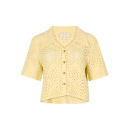 Cardigan Apricot "Strickjacke", Damen, Gr. M (38), gelb, Strick, Obermaterial: 100% Baumwolle CO., unifarben, normal, Strickjacken, mit H&auml;kelverzierungen
