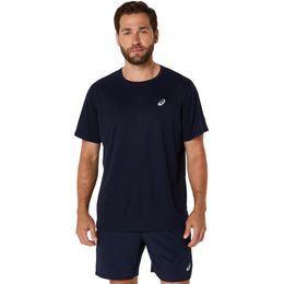 Laufshirt asics "asics CORE SS TOP", Herren, Gr. L, schwarz (midnight), Obermaterial: 100% Polyester, normal, Rundhals, Shirts Laufshirt