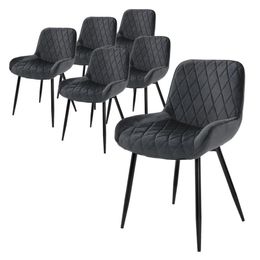 ML-Design Esszimmerstuhl, Anthrazit, Metall, 6-Sitzer, 54x81x60 cm, Esszimmer, St&uuml;hle, Esszimmerst&uuml;hle, Vierfu&szlig;st&uuml;hle