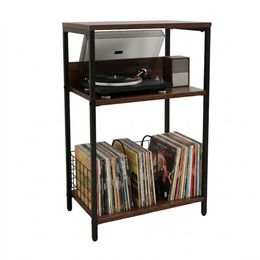 Relaxdays Regal, Mehrfarbig, Holzwerkstoff, Metall, 40x65x30 cm, Wohnzimmer, Regale, CD & DVD-Regale