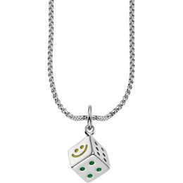 Kette mit Anh&auml;nger Bruno Banani "Schmuck", bunt (edelstahlfarben, gelb, violett, schwarz, rot, hellblau, gr&uuml;n), Halsketten, Damen, Edelstahl, L: 55 B: 2,8mm, B:2,8mm