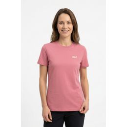 T-Shirt Jack Wolfskin "ESSENTIAL T W", Damen, Gr. L (42/44), evening rose, Jersey, Obermaterial: 100% Baumwolle, normal, Rundhals, Shirts T-Shirt