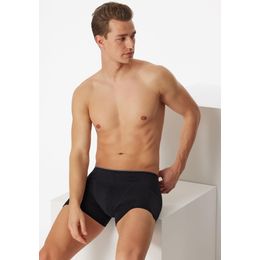 Boxer Schiesser "95/5", Herren, Gr. 6, schwarz (000, schwarz), Single Jersey, Obermaterial: 95% Baumwolle, 5% Elasthan, unifarben, eng, Unterhosen, mit angenehm weichem, innen liegenden Komfortbund
