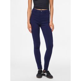 Jeggings Pieces "PCHIGHSKIN WEAR JEGGINGS", Damen, Gr. M (38), N-Gr, maritime blau, Web, Obermaterial: 77% Viskose, 20% Nylon, 3% Elasthan, unifarben, slim fit lang, Hosen Jeggings, Viskosemischung, skinny fit