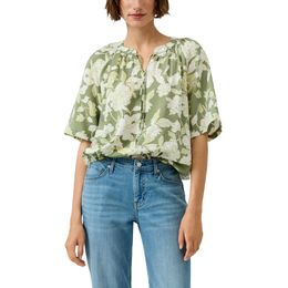 s.Oliver Damen Klassische Blusekhaki aop, Gr. 38, bedruckt, Web, Obermaterial: 84% Viskose, 16% Polyamid, Blusen, mit All-Over Print