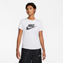 T-Shirt Nike Sportswear "Nike Sportswear Essentials Women's Logo T-Shirt", Damen, Gr. L, wei&szlig;, Single Jersey, Obermaterial: 100% Baumwolle, Rundhals, Shirts T-Shirt, k&uuml;rzerer Body, leicht abgerundeter Saum, Rundhalsausschnitt, Kurzarm
