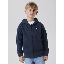 Kapuzensweatjacke name it "NKMVIMO LS SWEAT CARD BRU NOOS", Jungen, Gr. 116, blau (schwarz sapphire), Sweatware, Obermaterial: 60% Baumwolle, 40% Polyester, unifarben, taillenbedeckt, Rundhals, Rippb&uuml;ndchen, Sweatjacken