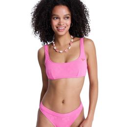 Bandeau-Bikini-Top Roxy "Roxy Paradise Bralette", Damen, Gr. XL, Cup B, pink (sangria sunset), Obermaterial: 86% Polyester, 14% Elasthan., Bikini-Oberteile