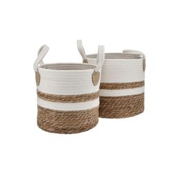 H&ouml;ffner Aufbewahrungskorb 2er Set &brvbar; braun &brvbar; Baumwolle,Seegras &brvbar; Ma&szlig;e (cm): H: 24 &Oslash;: 26 &raquo; H&ouml;ffner