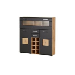 H&ouml;ffner Barschrank Cortina &brvbar; schwarz &brvbar; Ma&szlig;e (cm): B: 120 H: 129 T: 37.0 &raquo; H&ouml;ffner