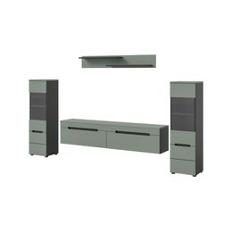 H&ouml;ffner Wohnwand &brvbar; grau &brvbar; Ma&szlig;e (cm): B: 272 H: 141 &raquo; H&ouml;ffner