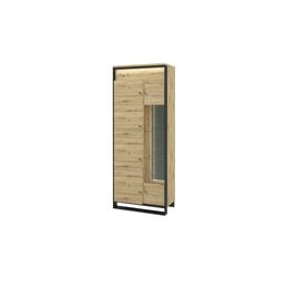 H&ouml;ffner Vitrine Borba &brvbar; holzfarben &brvbar; Ma&szlig;e (cm): B: 76 H: 195 T: 41.0 &raquo; H&ouml;ffner