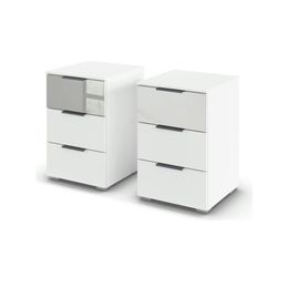 H&ouml;ffner Nachttisch 2er-Set Skyla &brvbar; wei&szlig; &brvbar; Ma&szlig;e (cm): B: 40 H: 61 &raquo; H&ouml;ffner